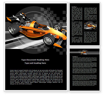 Racer Word Template 08084 | PoweredTemplate.com