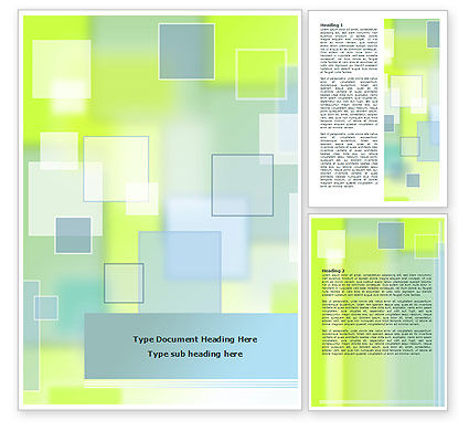 Theme with Squares Word Template 08135 | PoweredTemplate.com