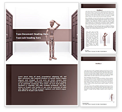 Two Doors Word Template 08357 | PoweredTemplate.com