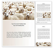 Sheep Flock PowerPoint Template, Backgrounds | 08443 | PoweredTemplate.com