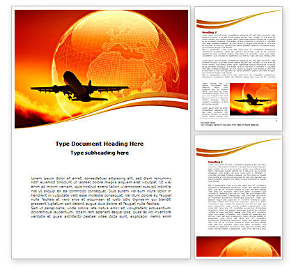Plane Take Off Word Template 08459 | PoweredTemplate.com