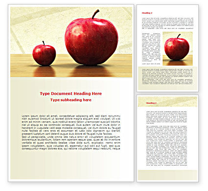 Plantilla de Word - manzanas dulces | 08509 | PoweredTemplate.com