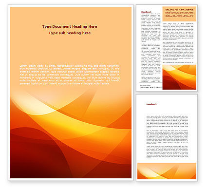 Orange Wave Word Template 08638 | PoweredTemplate.com