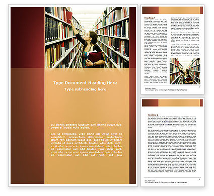 Plantilla de Word - estanterías de biblioteca | 08664 | PoweredTemplate.com