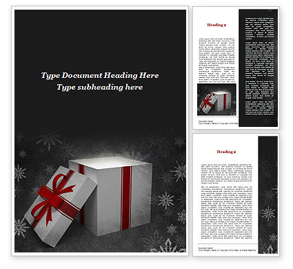 Christmas Present Box Word Template 08920 | PoweredTemplate.com