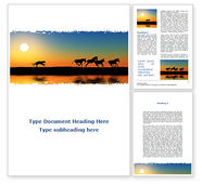 Savannah Sunset PowerPoint Template, Backgrounds | 08927 ...