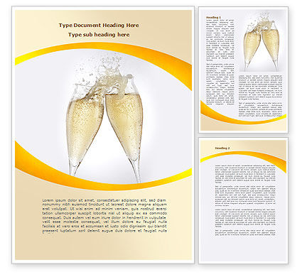 Splash Of Champagne Word Template 08980 | PoweredTemplate.com