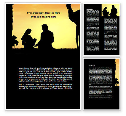 Birth of Jesus Word Template 08981 | PoweredTemplate.com