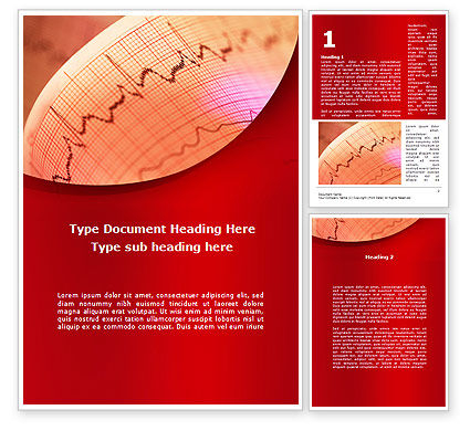 Plantilla de Word - banda de cardiograma | 09045 | PoweredTemplate.com