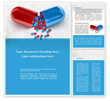 Red And Blue Pilule Word Template 09066 | PoweredTemplate.com