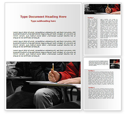 Student in a Lecture Word Template 09095 | PoweredTemplate.com