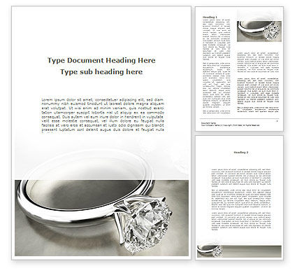 Diamond Ring Word Template 09135 | PoweredTemplate.com