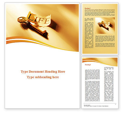 Key Of Life Word Template 09143 | PoweredTemplate.com