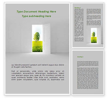 Door is Open Word Template 09156 | PoweredTemplate.com