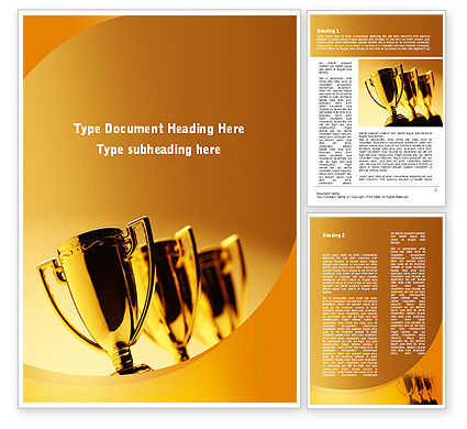 Winner Goblets Word Template 09229 | PoweredTemplate.com