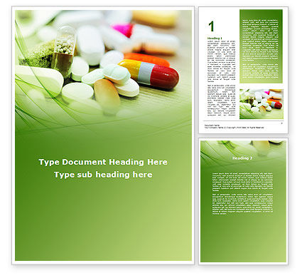 Medical Pills and Tablets Word Template 09418 | PoweredTemplate.com