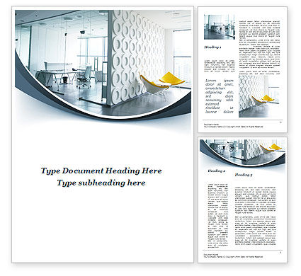 Modern Office Space Word Template 09624 | PoweredTemplate.com