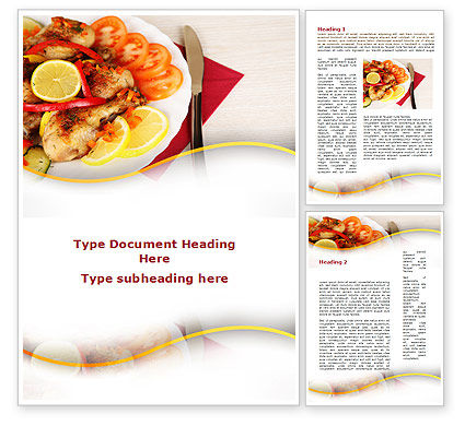 Plantilla de Word - pollo frito | 09689 | PoweredTemplate.com