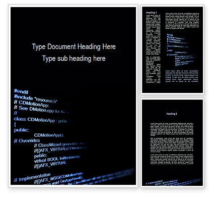 C + + Program Code Word Template 09725 | PoweredTemplate.com