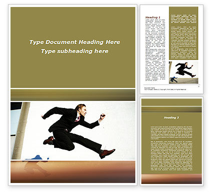 Run, Businessman, Run Word Template 09878 | PoweredTemplate.com