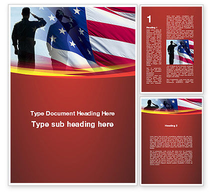 American Flag Word Templates Design, Download now | PoweredTemplate.com
