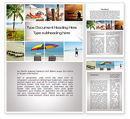 Beach Fun Word Template 09954 | PoweredTemplate.com