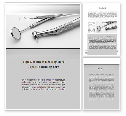 Dental Tools Word Template 10056 | PoweredTemplate.com
