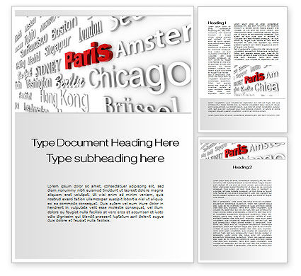 Destination Word Template 10214 | PoweredTemplate.com