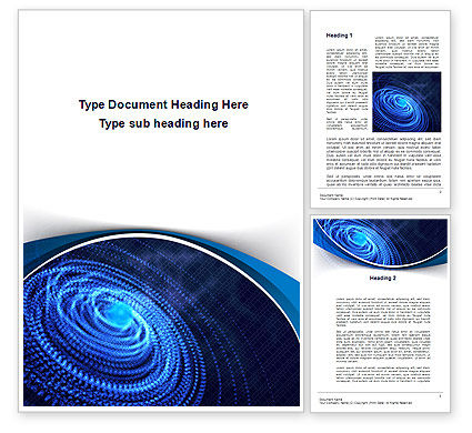 Digital Whirlpool Word Template 10222 | PoweredTemplate.com