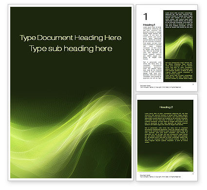 Green Wave Word Template 10379 | PoweredTemplate.com