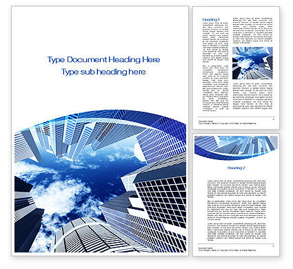 Plantilla de Word - rascacielos | 10380 | PoweredTemplate.com