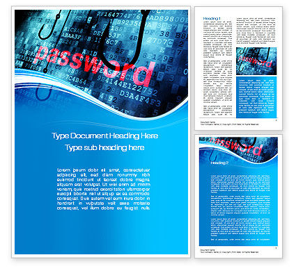 Cybersecurity Word Templates Design, Download now | PoweredTemplate.com