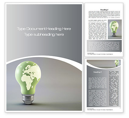 World Energy Bulb Word Template 10623 | PoweredTemplate.com
