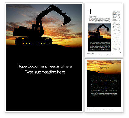 Excavating Contractor Word Template 10684 | PoweredTemplate.com