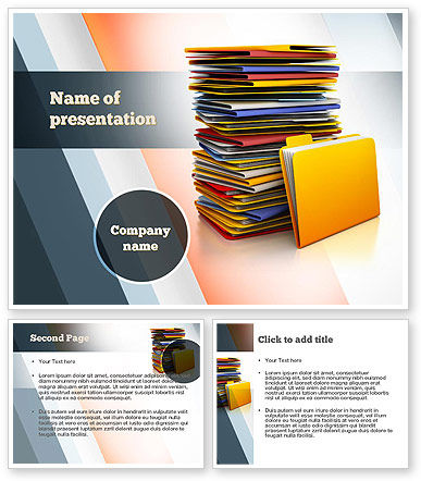 Stack of Folders PowerPoint Template - PoweredTemplate.com | 10851 | 3 ...