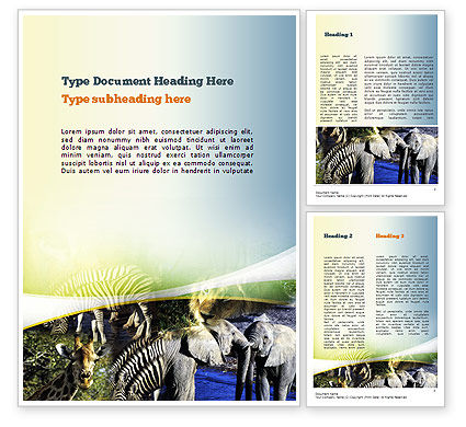 Wild Animals Word Template 11024 | PoweredTemplate.com