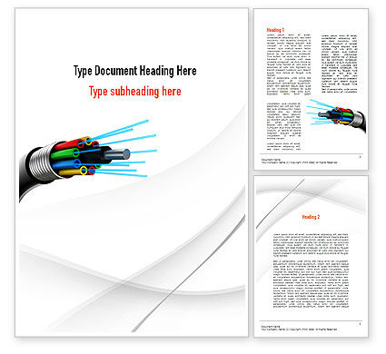 Fiber Optic Cable Word Template 11077 | PoweredTemplate.com