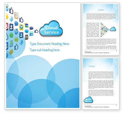 Plantilla de Word - servicio de almacenamiento en la nube | 11104 | PoweredTemplate.com