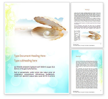 Plantilla de Word - perla en la cáscara | 11134 | PoweredTemplate.com