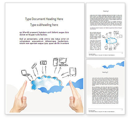 Cloud Technology Word Template 11163 | PoweredTemplate.com