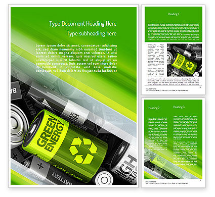 Battery Word Templates Design, Download now | PoweredTemplate.com
