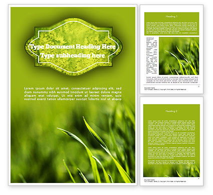 Plantilla de Word - tema de la hierba verde | 11368 | PoweredTemplate.com