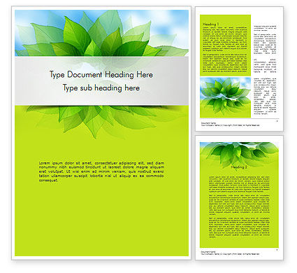 Bunch of Green Leaves Word Template 11374 | PoweredTemplate.com