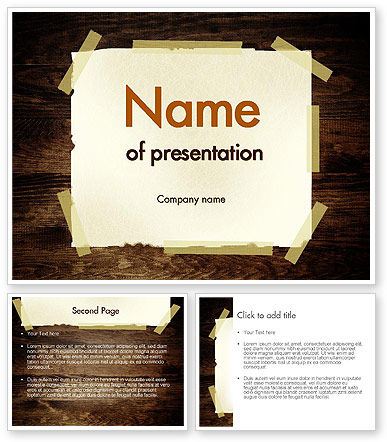 Paper With Adhesive Tape PowerPoint Template - PoweredTemplate.com | 3 ...