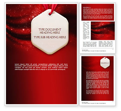Golden Stars on Red Word Template 11406 | PoweredTemplate.com