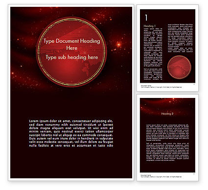 Vinous Stars Theme Word Template 11436 | PoweredTemplate.com