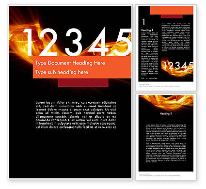 Numbers on Fire Word Template 11791 | PoweredTemplate.com