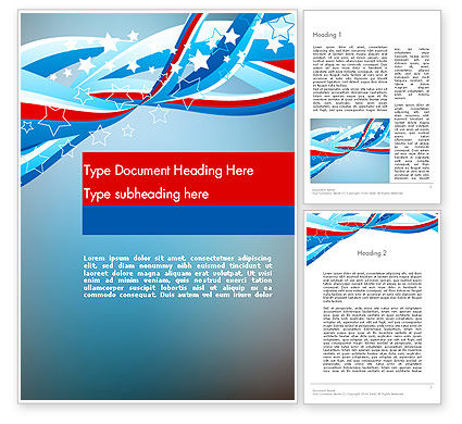 American Flag Theme Word Template 11836 | PoweredTemplate.com