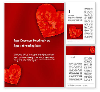 Plantilla de Word - par de corazones | 11886 | PoweredTemplate.com