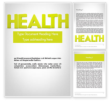 Word HEALTH Word Template 11995 | PoweredTemplate.com